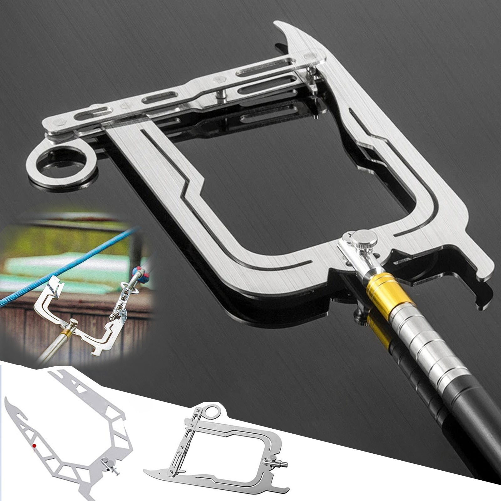 Bksdlh Telescoping Dock Hook, Stainless Steel Cable Guider, Extendable ...