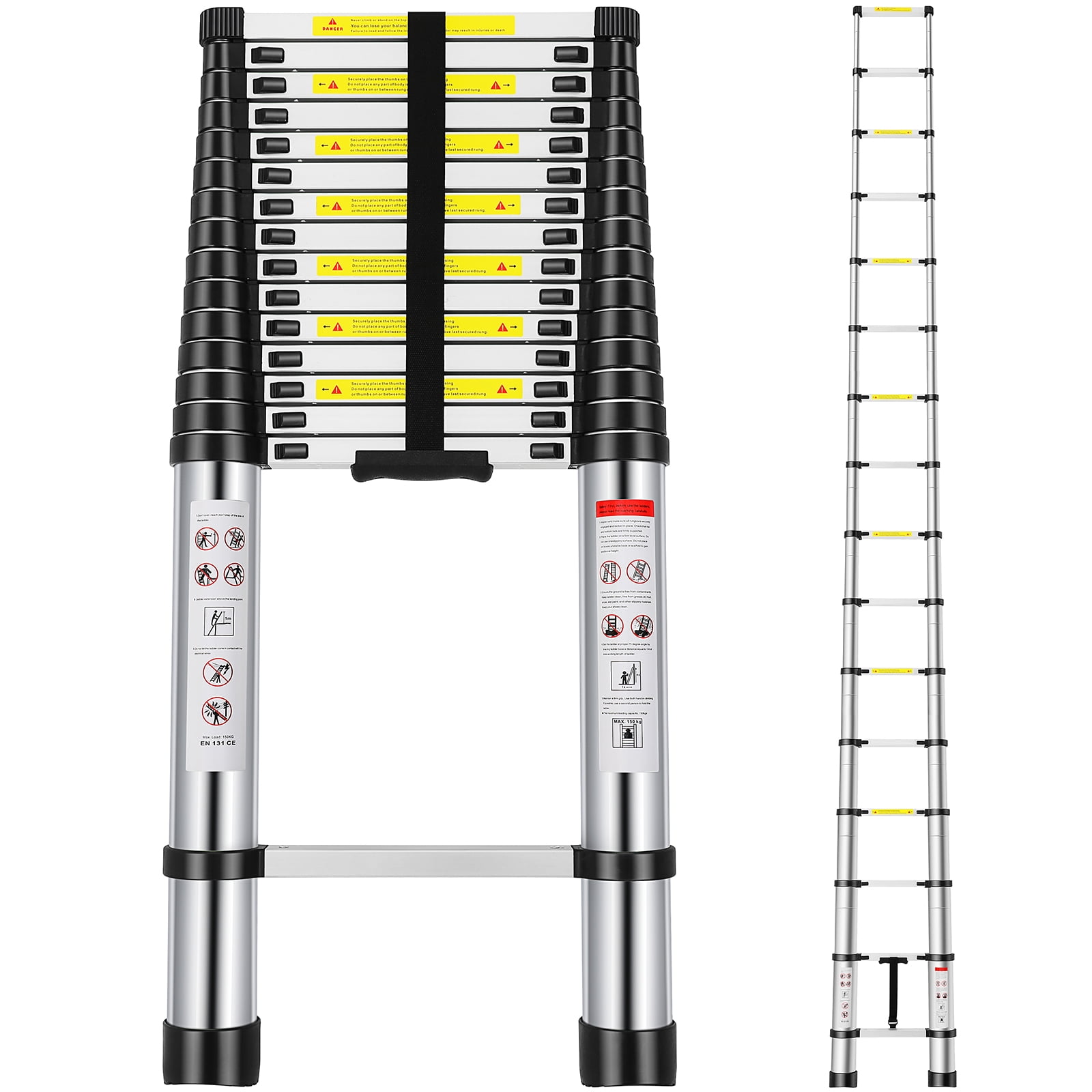 Telescoping Extension Ladder 20.3 FT , Aluminum Alloy Folding ...