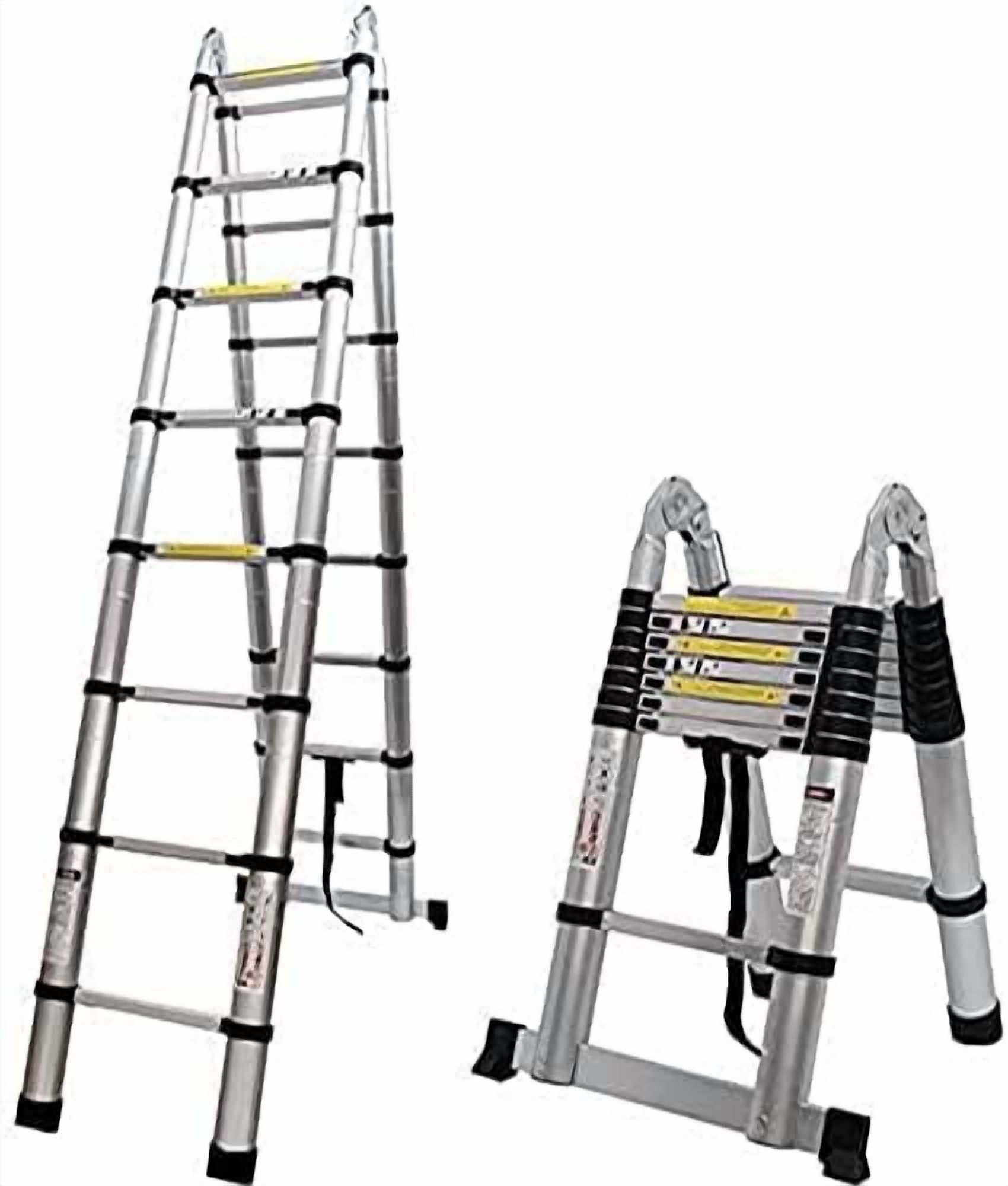 Telescoping Extension Ladder 5M(2.5+2.5m)/16.5 ft Aluminum Extension ...