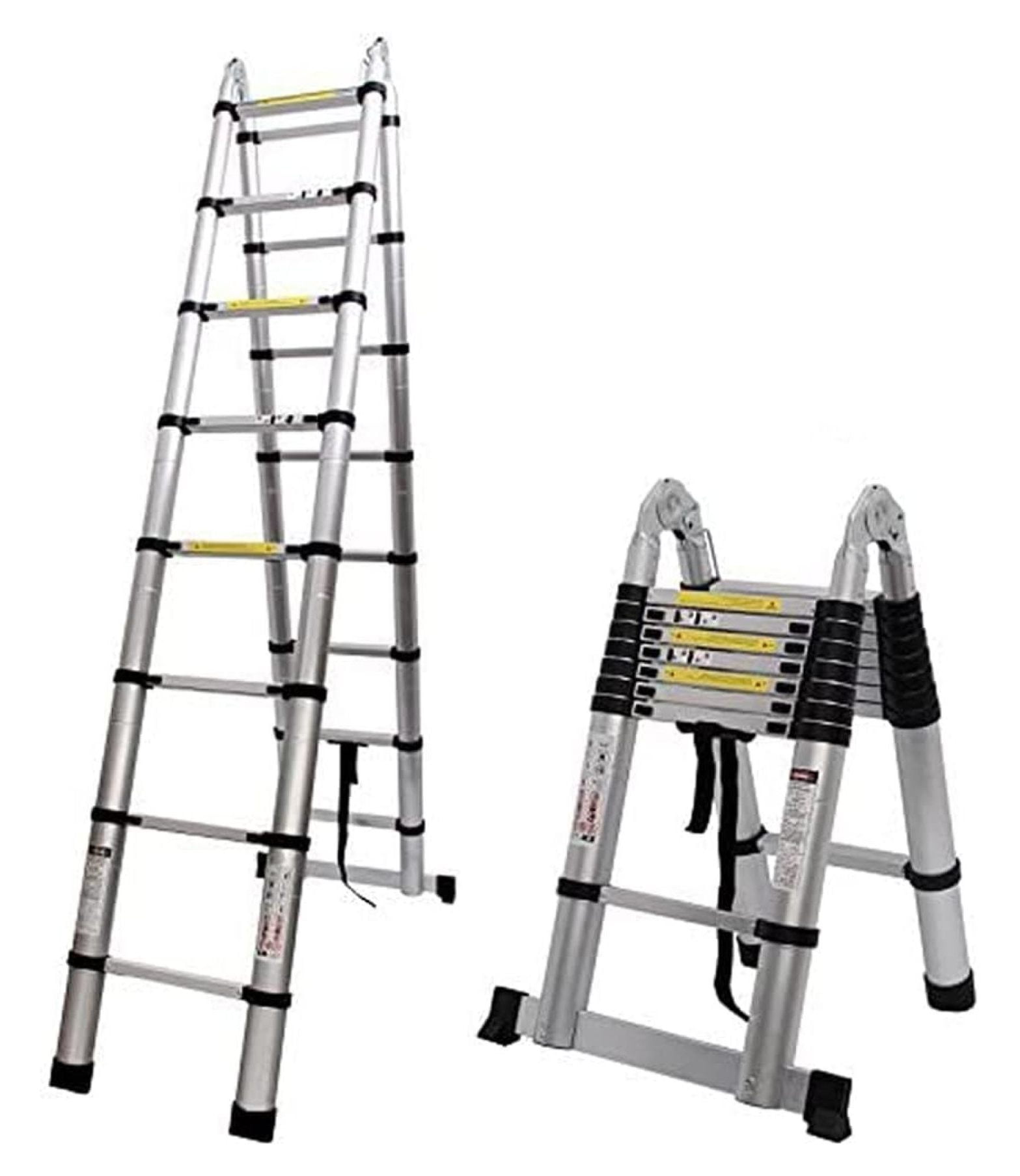 Telescoping Extension Ladder 5M(2.5+2.5m)/16.5 ft Aluminum Extension ...