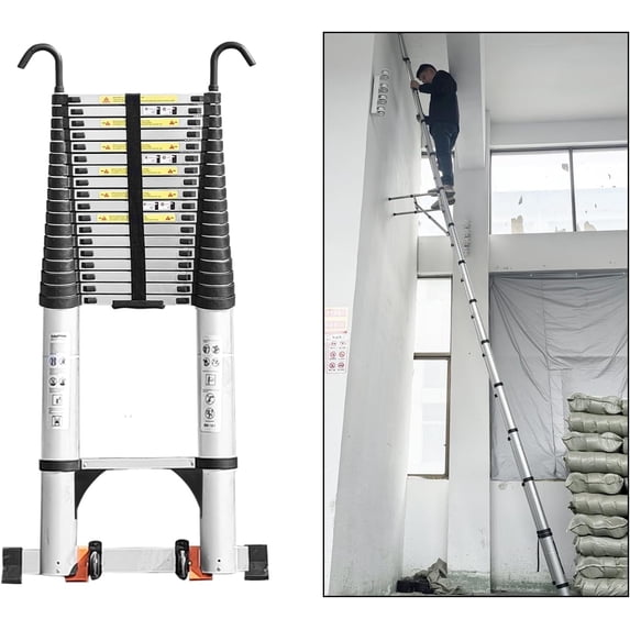 Telescoping FT Extension Ladder Aluminum Lightweight Telescopic Ladder ...