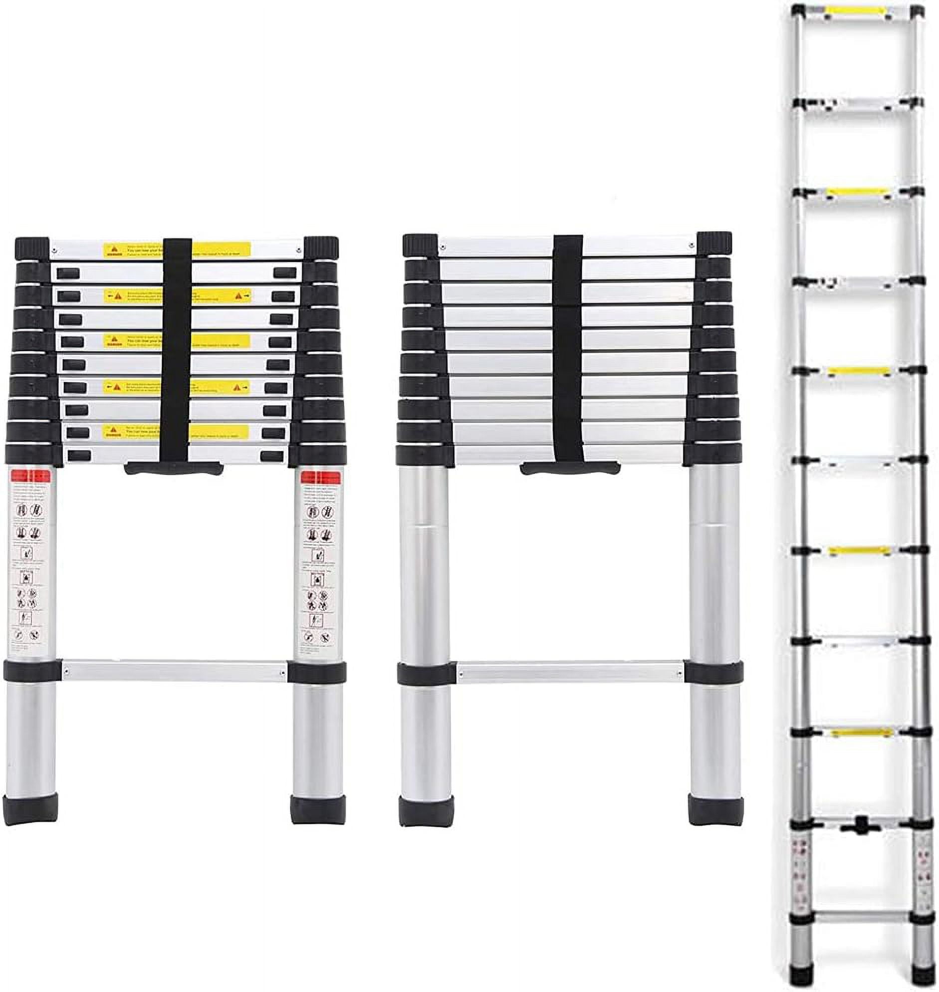 Telescoping Ladder 10.5 FT, Aluminum Extension Ladders Household Ladder ...