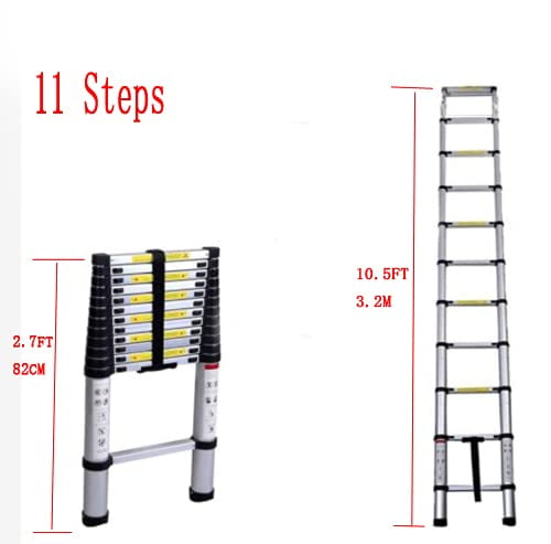 Telescoping Ladder, 10.5FT Aluminum Foldable Ladder with 330LBS Max ...