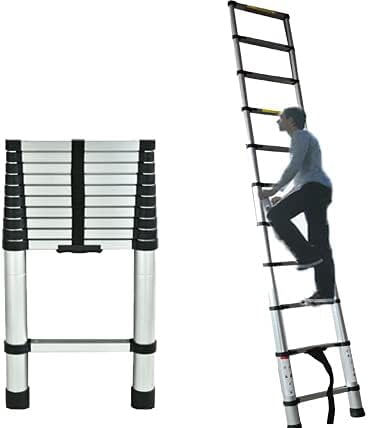 Telescoping Ladder, 10.5FT Aluminum Foldable Ladder with 330LBS Max ...