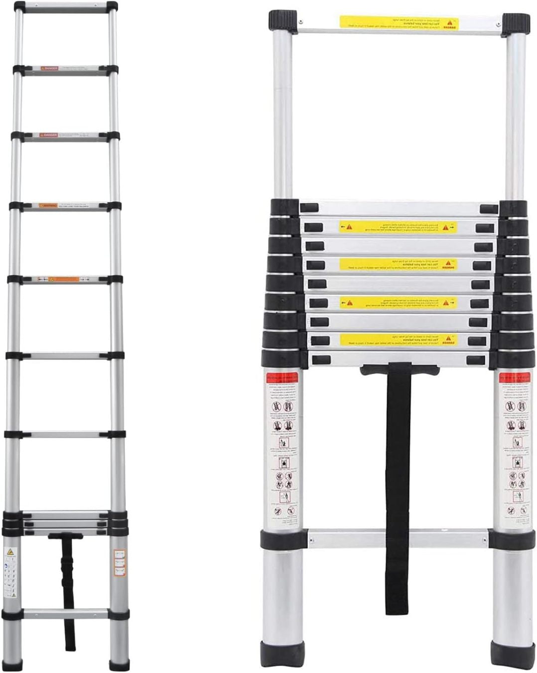 Telescoping Ladder 10.5FT Multi-Purpose Folding Step Ladder 330lbs Load ...