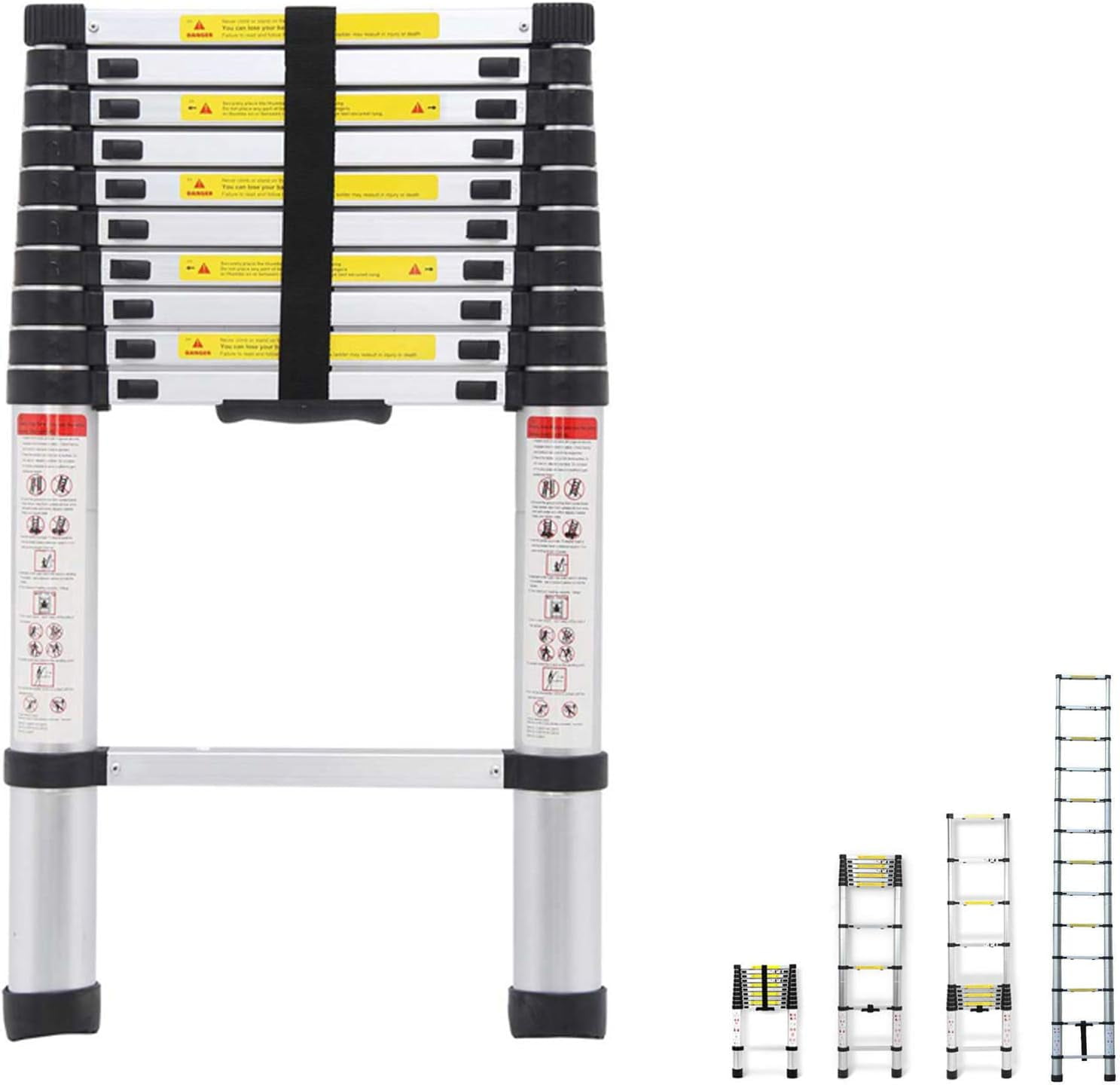 Telescoping Ladder 10.5ft 3.2M 330LB Capacity Aluminum Light Weight ...