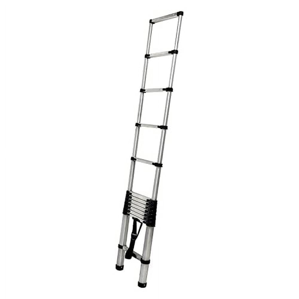 Telescoping Ladder, 12.5 FT One Button Retraction Stainless Steel ...