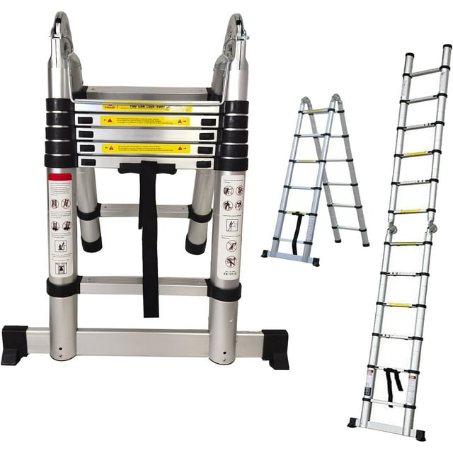 Telescoping Ladder 12FT A-Frame Ladder Extension Ladder, As 12ft ...