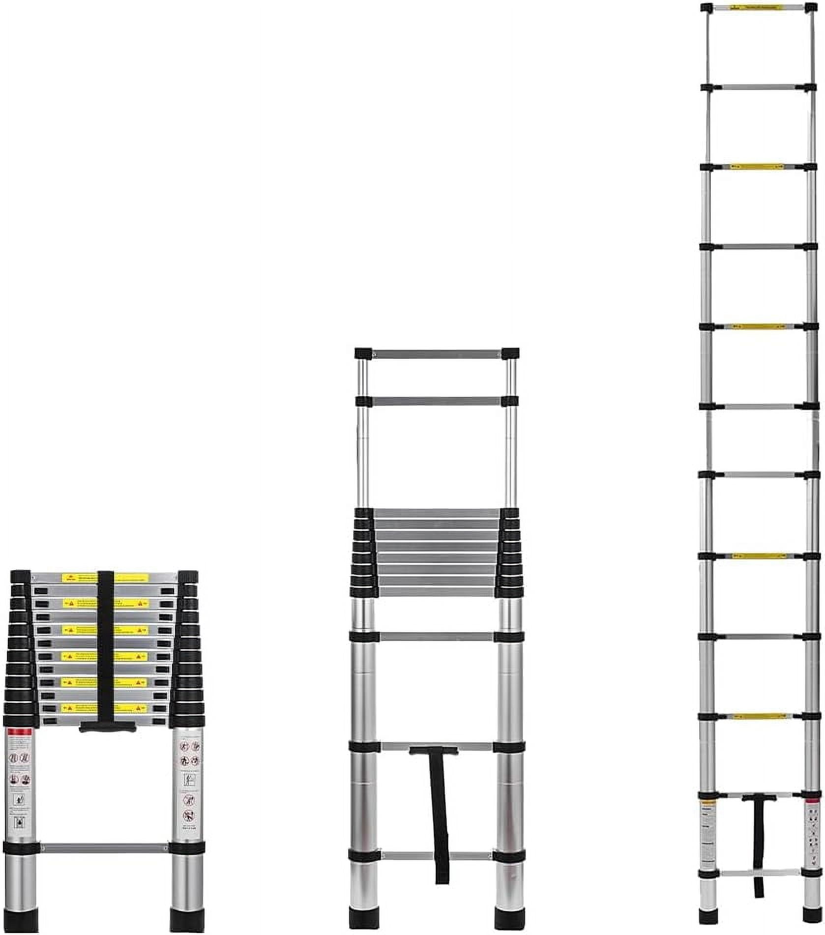 Telescoping Ladder,15.5ft Aluminum Telescopic Extension Ladder ...