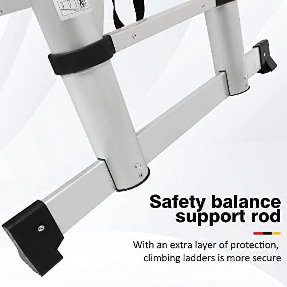 Telescoping Ladder 16.5FT, A-Frame Aluminum Extension Ladders with ...