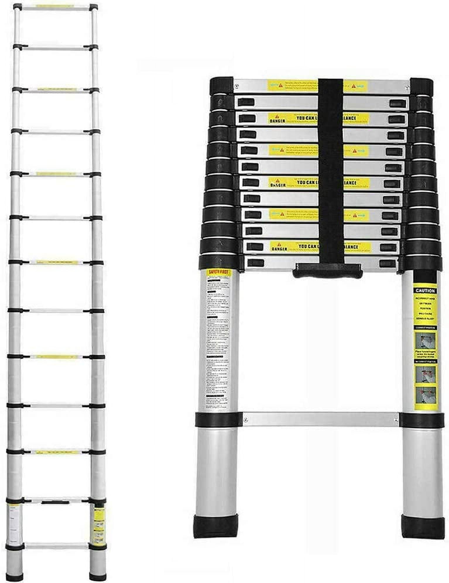 Telescoping Ladder, 16 FT Aluminum Extension Ladder Step Ladders Loft ...