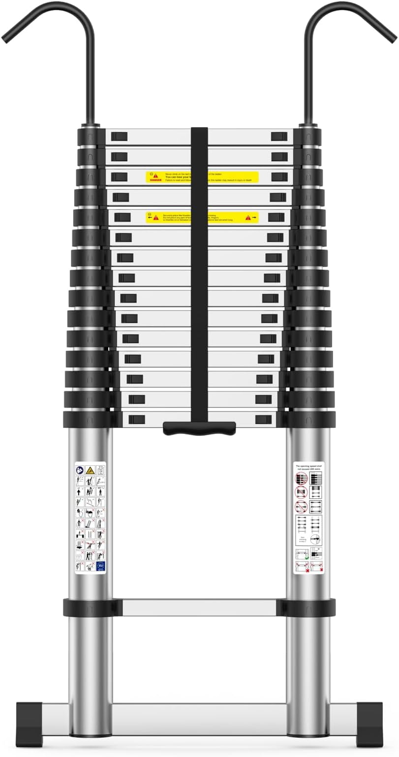Telescoping Ladder,20.5FT Extension Ladder, Heavy Duty 330lbs Max ...