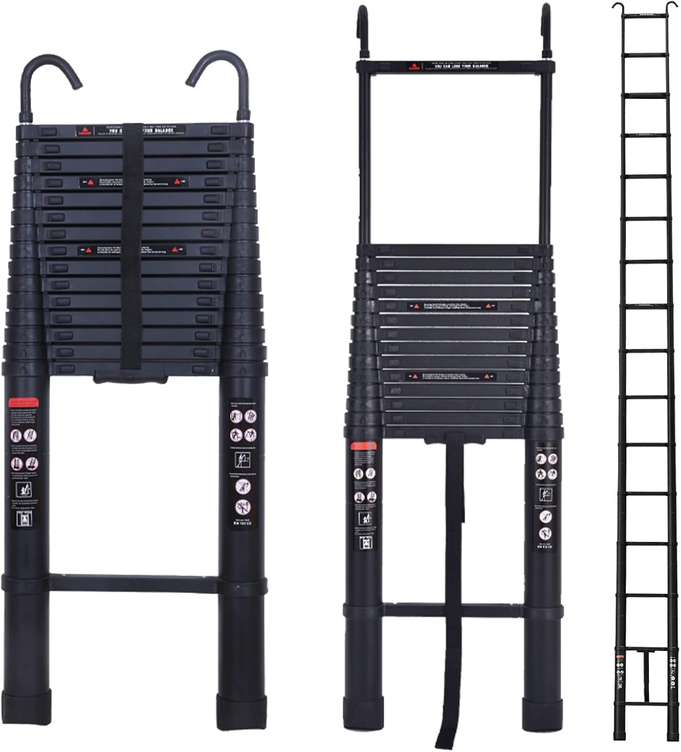 Telescoping Ladder 20.5ft Aluminum Telescopic Extension Ladder ...