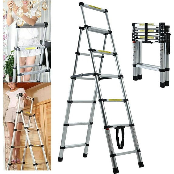 Telescoping Ladder 5+6Step Extension Ladder Aluminum Ladder Folding ...