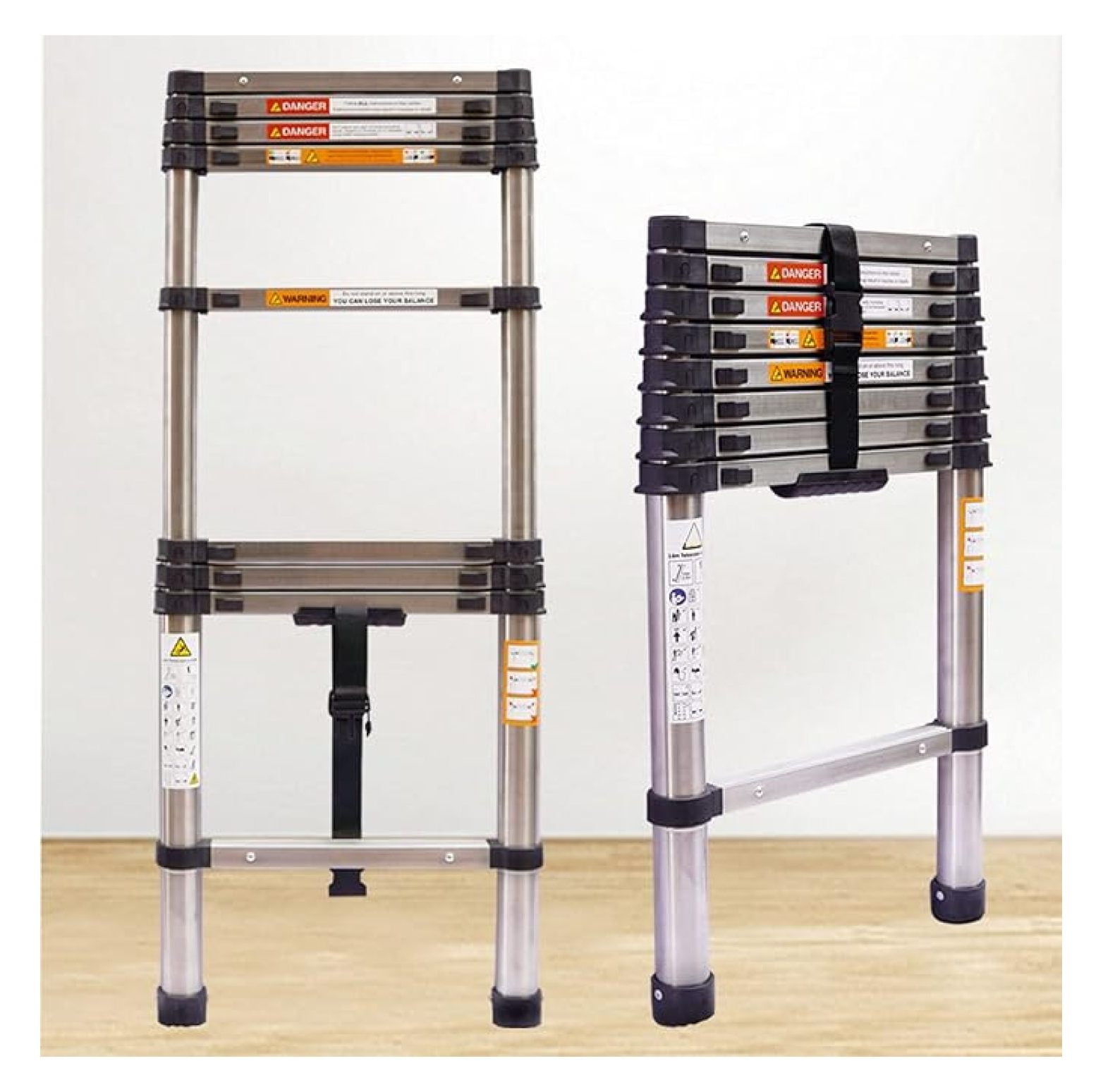 Telescoping Ladder 8.5FT Latest Stainless Steel Telescopic Extendable ...