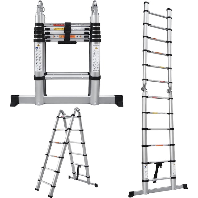 Telescoping Ladder A-Frame Ladder 2 in 1 Extension Ladder for Home, 6 ...