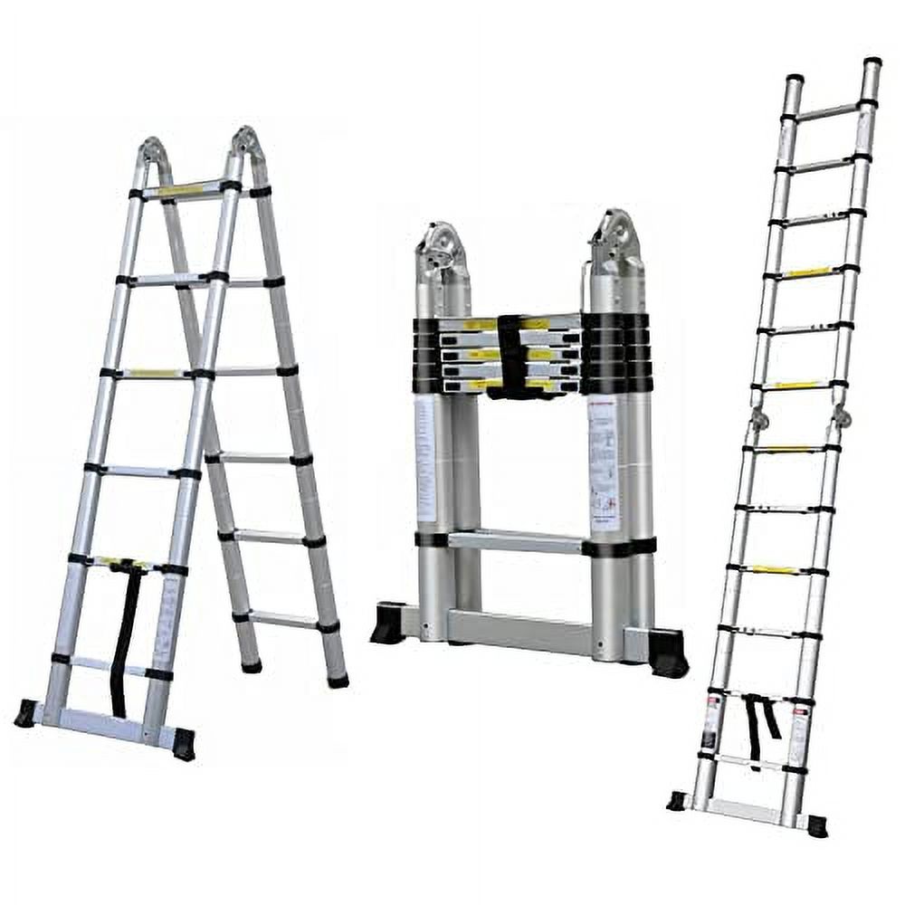 Telescoping Ladder A-Frame 2 in 1 Extension Ladder for Home, 6 FT ...