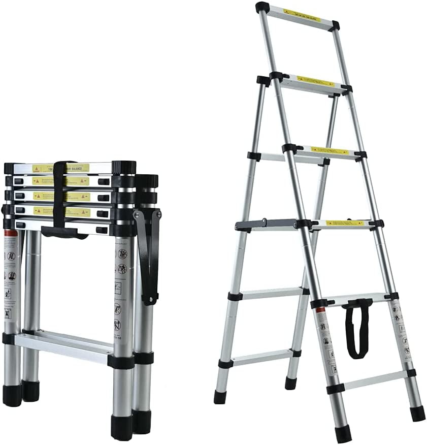 Telescoping Ladder Aluminum Extension Step Ladder Folding Telescopic ...