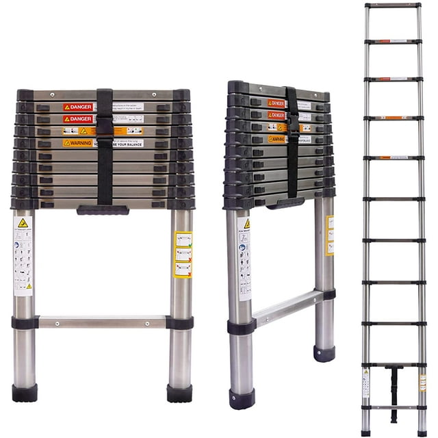 Telescoping Ladder Aluminum Telescopic Extension Ladder Extendable ...