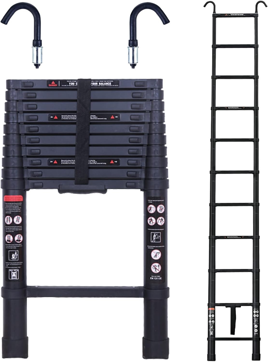 Telescoping Ladder Aluminum Telescopic Extension Ladder Extendable ...