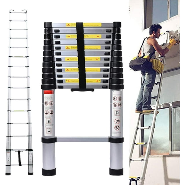 Telescoping Ladder Extension Multi-Purpose 16.5FT Aluminum Foldable ...