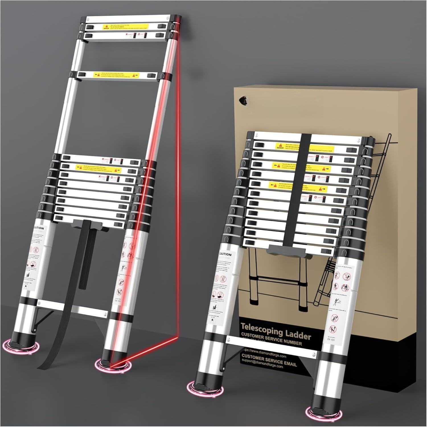 Telescoping Ladder Extension Telescopic Collapsible - 12.5 FT Rv ...