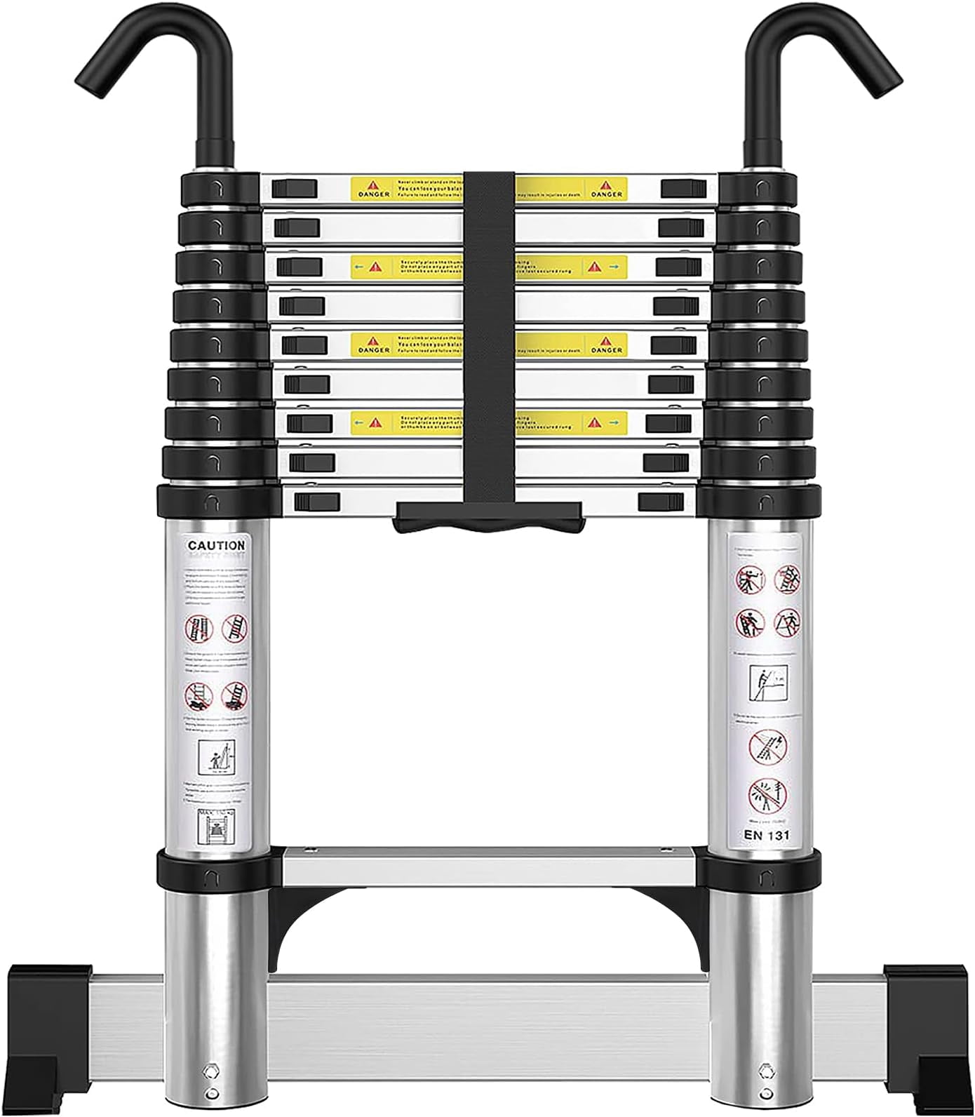 Telescoping Ladder with Hooks 9.5 FT - Telescopic Ladder with ...