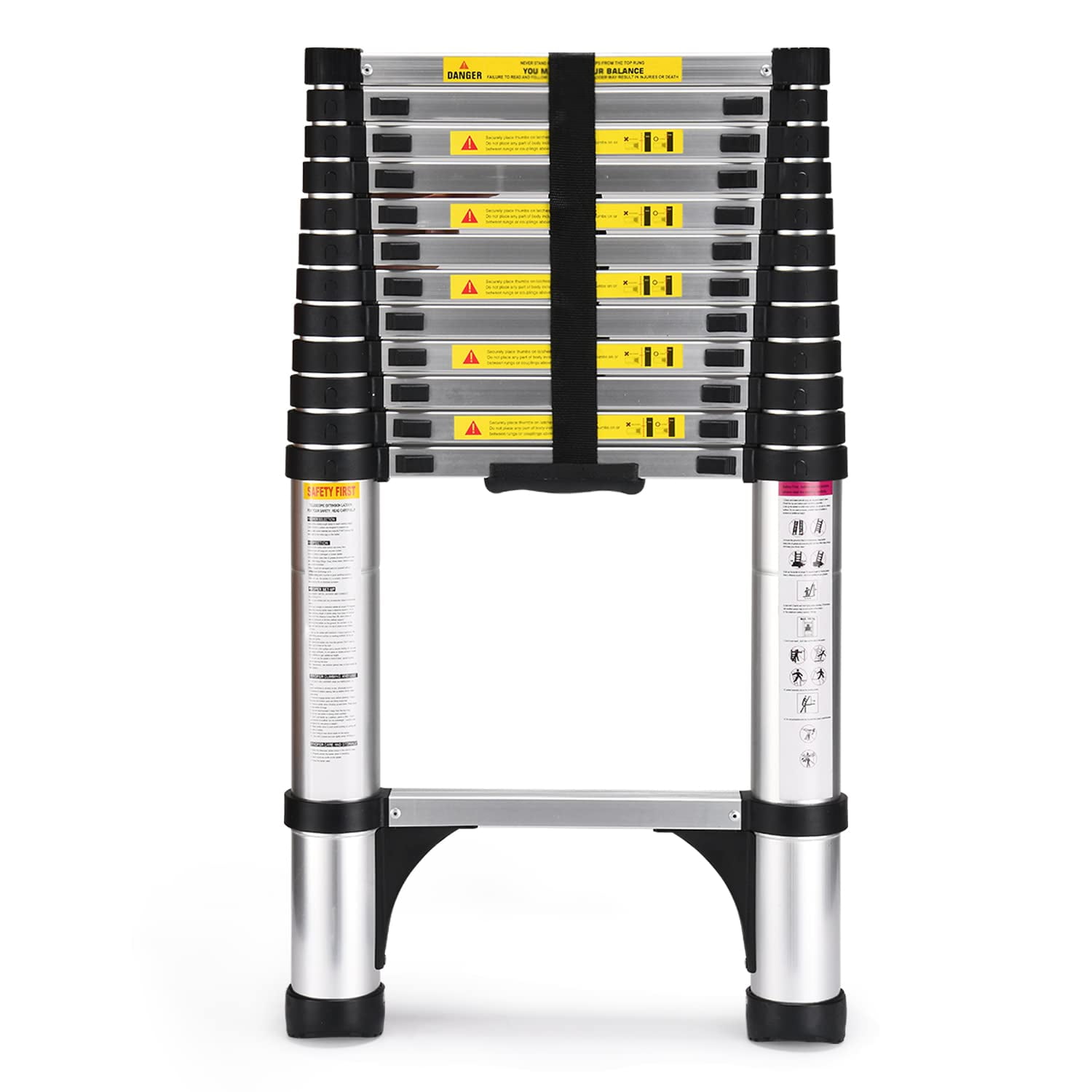 Telescoping Ladder, Lroirny 12.5 FT Aluminum Lightweight Extension ...