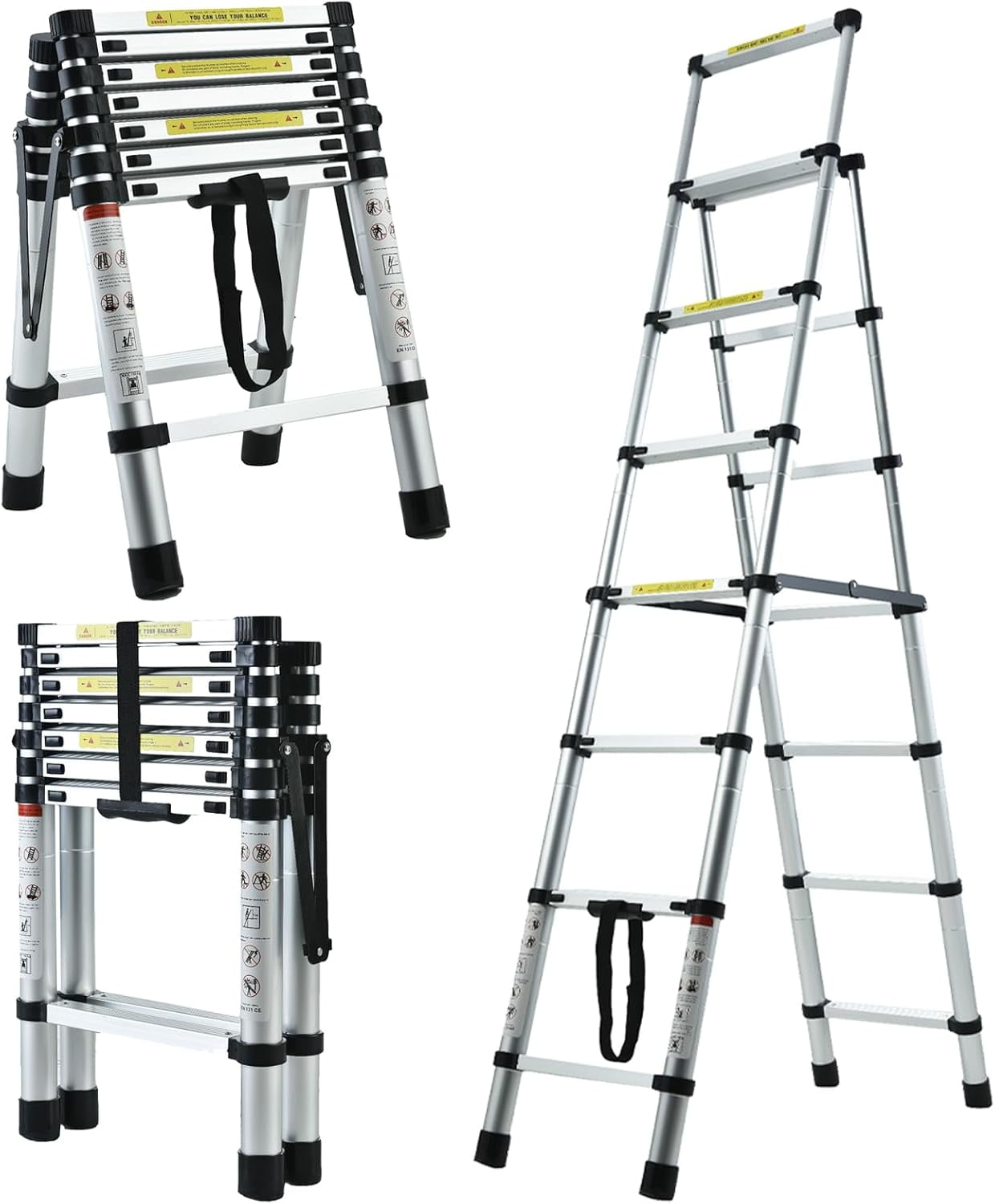 Telescoping Ladder, Telescopic Ladder A-Frame Aluminum Ladder ...