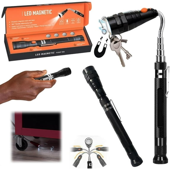 Telescoping Magnetic Pickup Tools, Telescoping Flashlight with Magnet ...