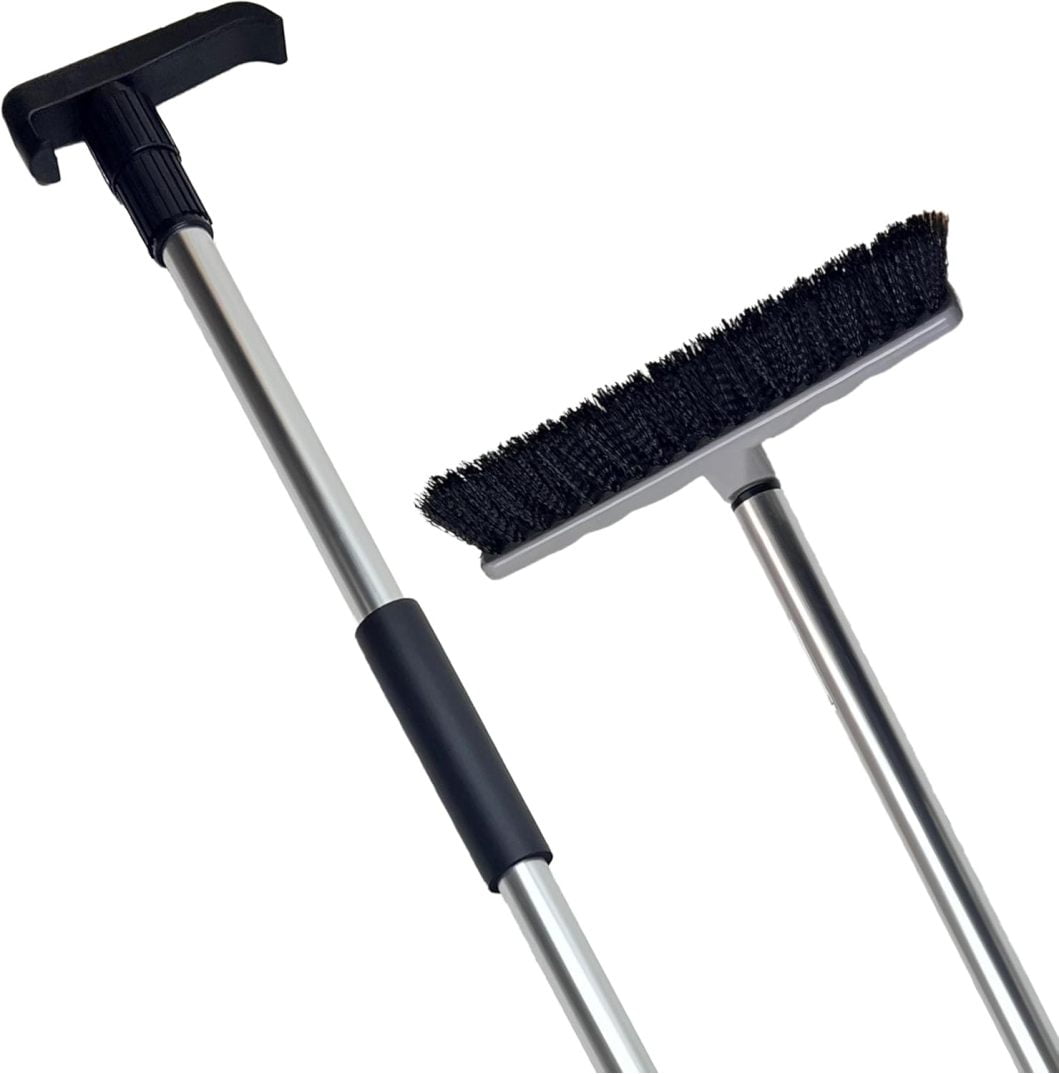 Telescoping Pole/Truck Bed Cargo Tool with Broom Head Attachment/Multi ...