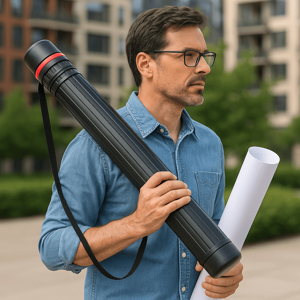Telescoping Poster Tube Extendable from 25” to 43” for Carry Documents ...