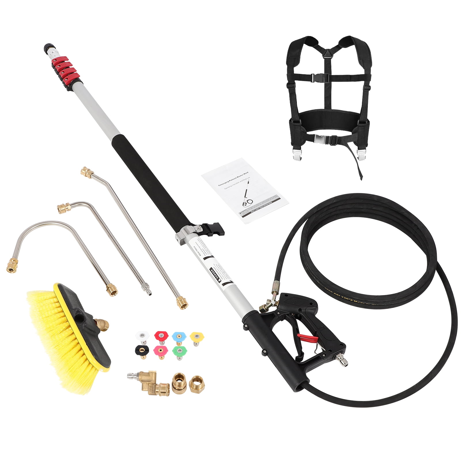 Telescoping Pressure Washer Wand, 24FT Power Washer Extension Wand with ...