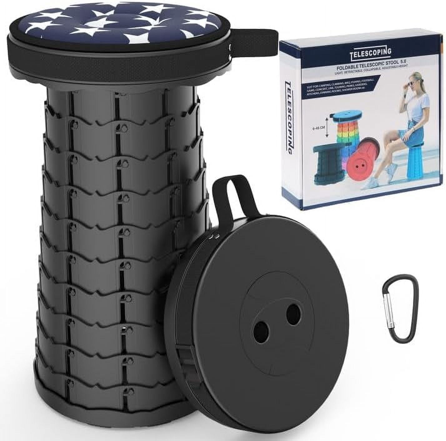 Telescoping Stool with Cushion, Collapsible Re actable More Sturdy ...