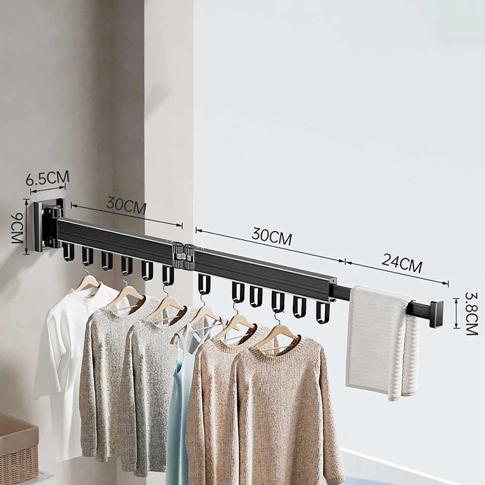 Telescoping Wall Mounted Clothes Drying Rack Indoor Balcony Space ...