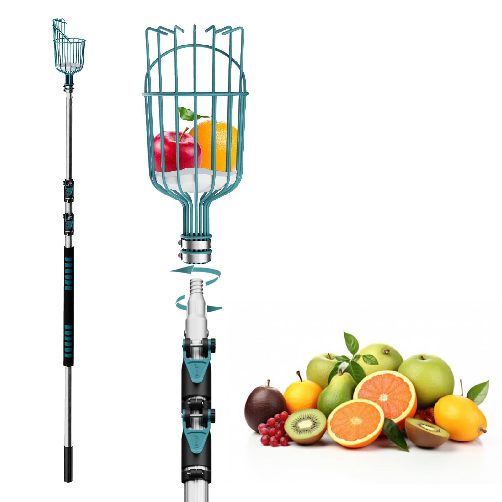 Telespro 12FT Telescoping Fruit Picker (20+ Foot Reach) | Lightweight ...