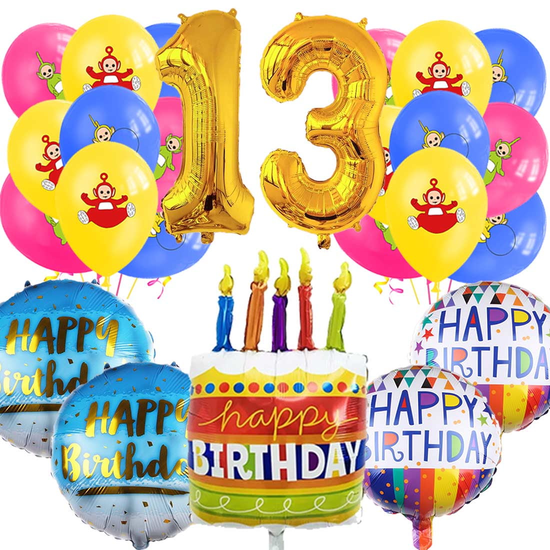 Teletubbies Balloons Party Supplies 13th Big Number Decorations Decor ...