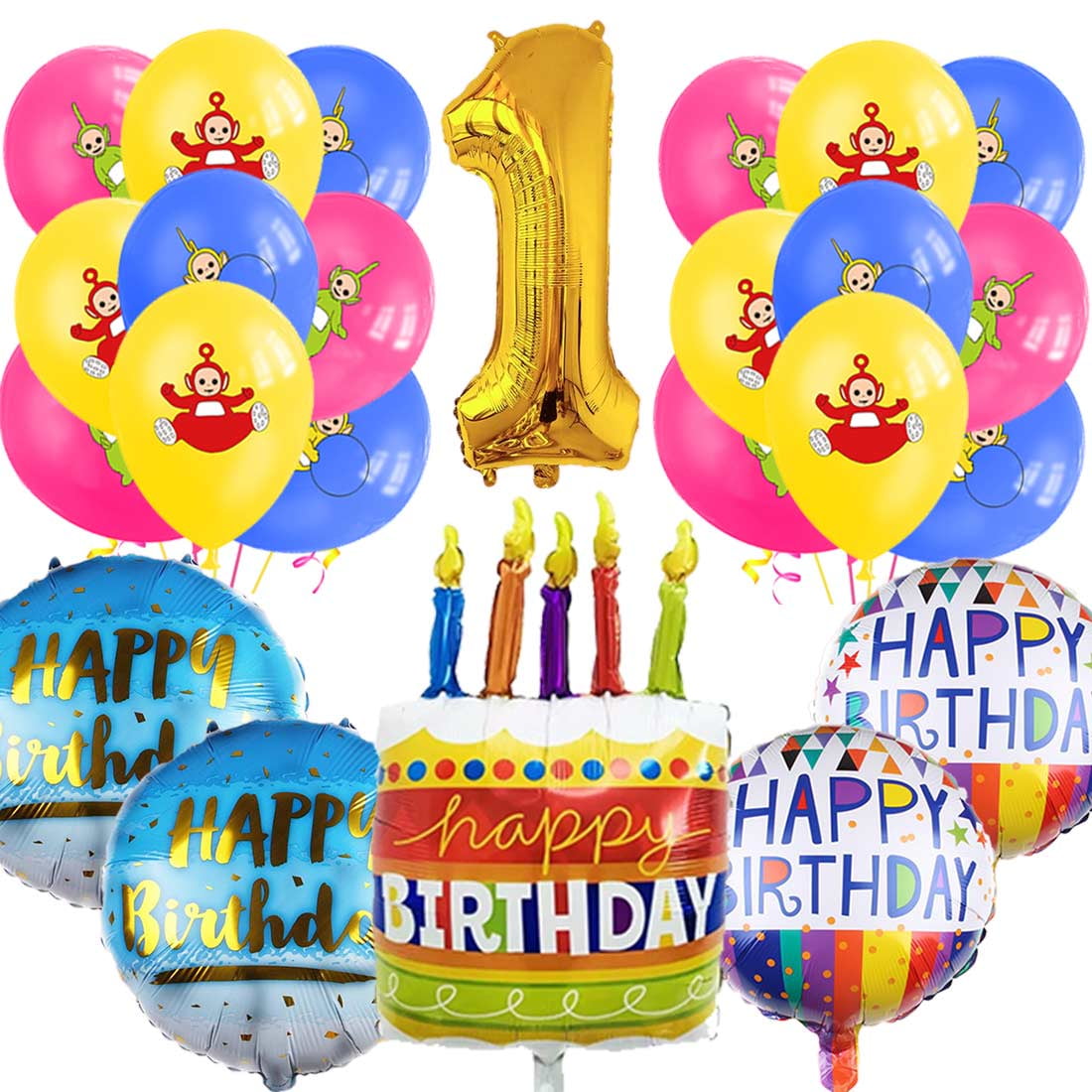 Teletubbies Balloons Party Supplies 1st Big Number Decorations Decor ...