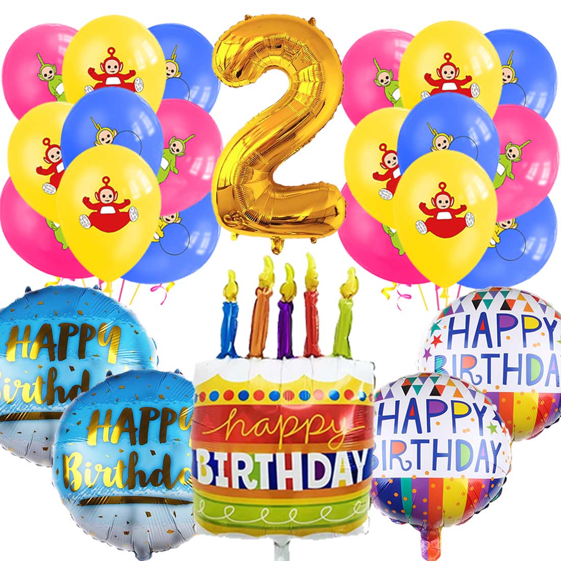 Teletubbies Balloons Party Supplies 2nd Big Number Decorations Decor ...