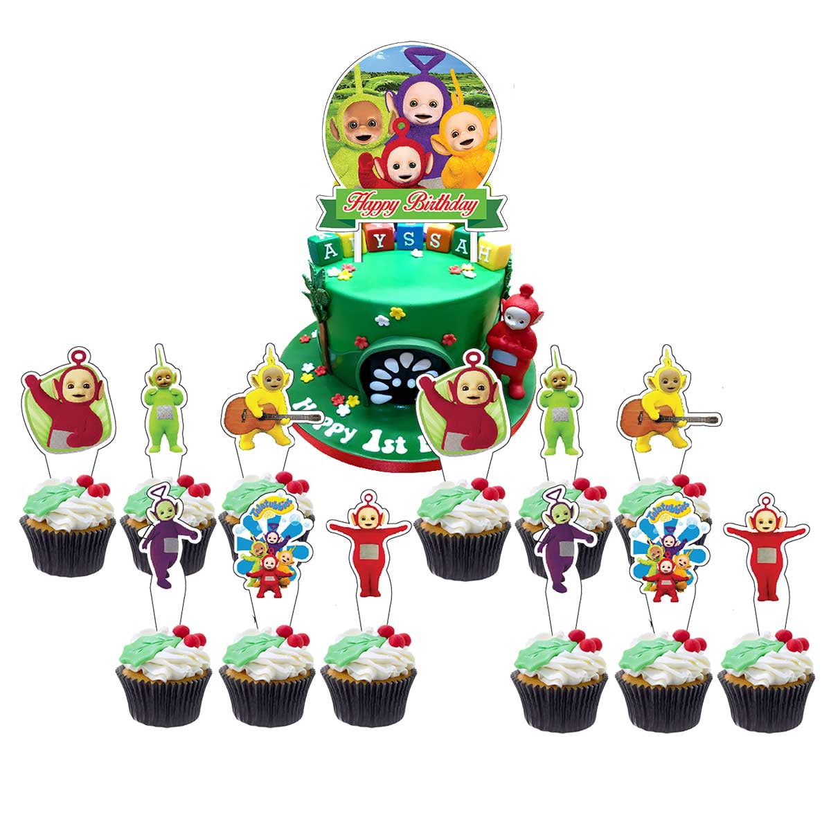 Teletubbies Cake Topper Cupcake Set Party Supplies Decoration Birthday ...