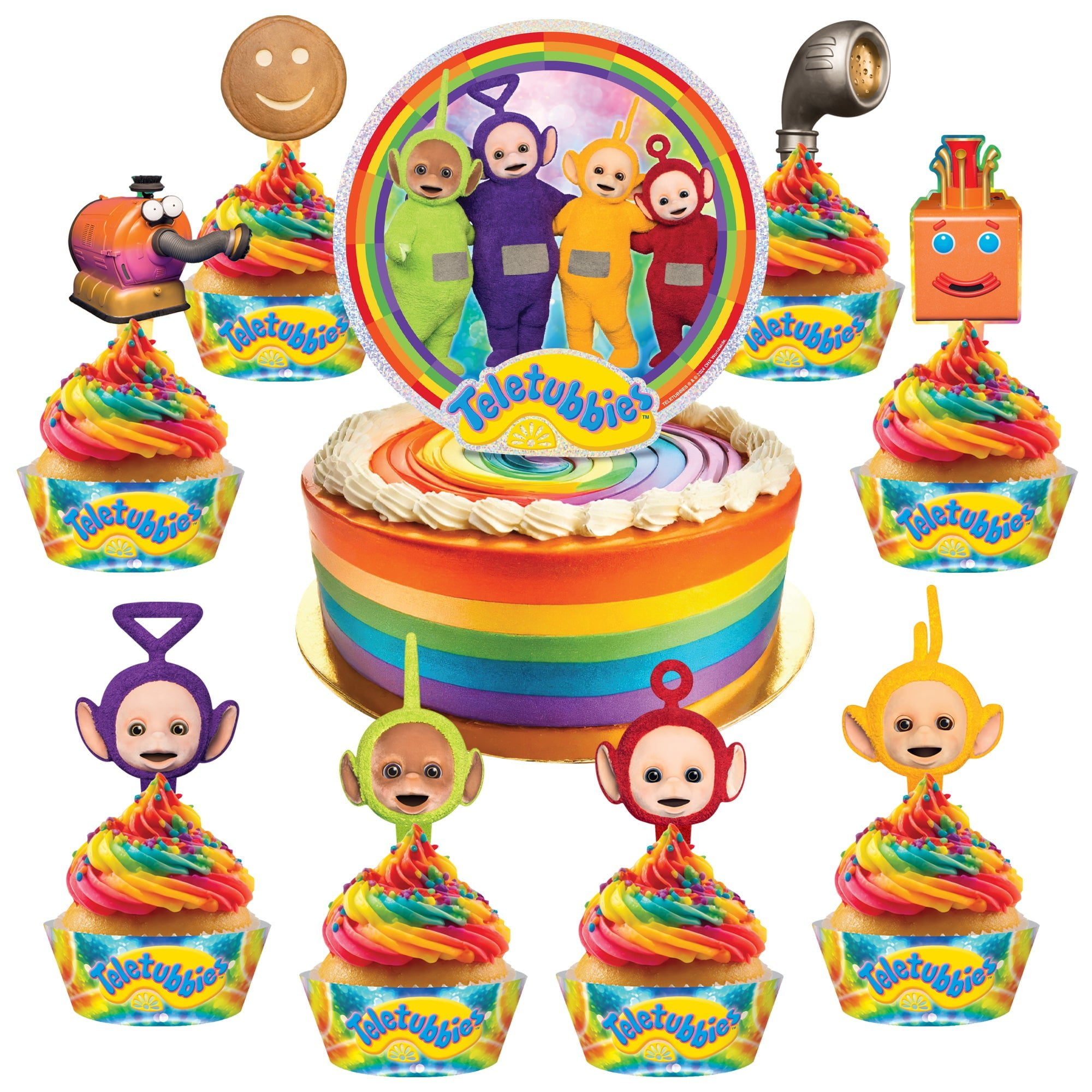 Teletubbies Cake Topper & Teletubbies Cupcake Toppers Kit - Walmart.com