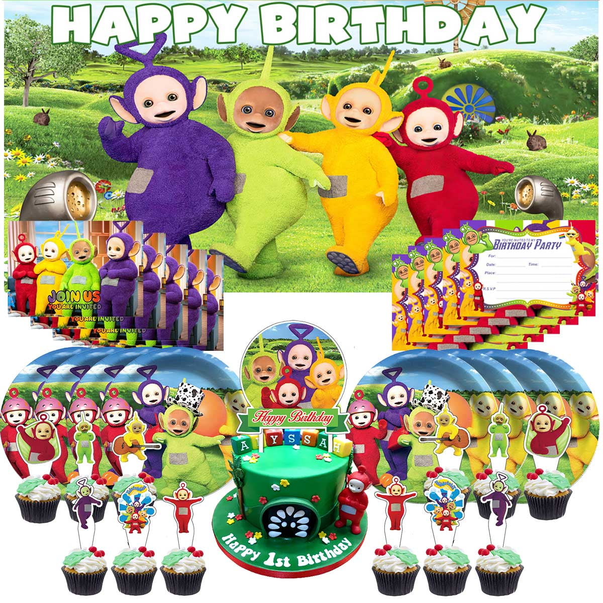 Teletubbies Invitation Cards Invite Party Supplies Decor Decorations ...