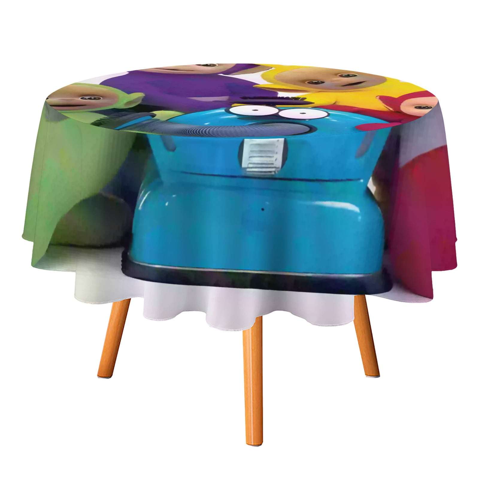 Teletubbies-Theme Round tablecloth has an iconic print, fits most ...