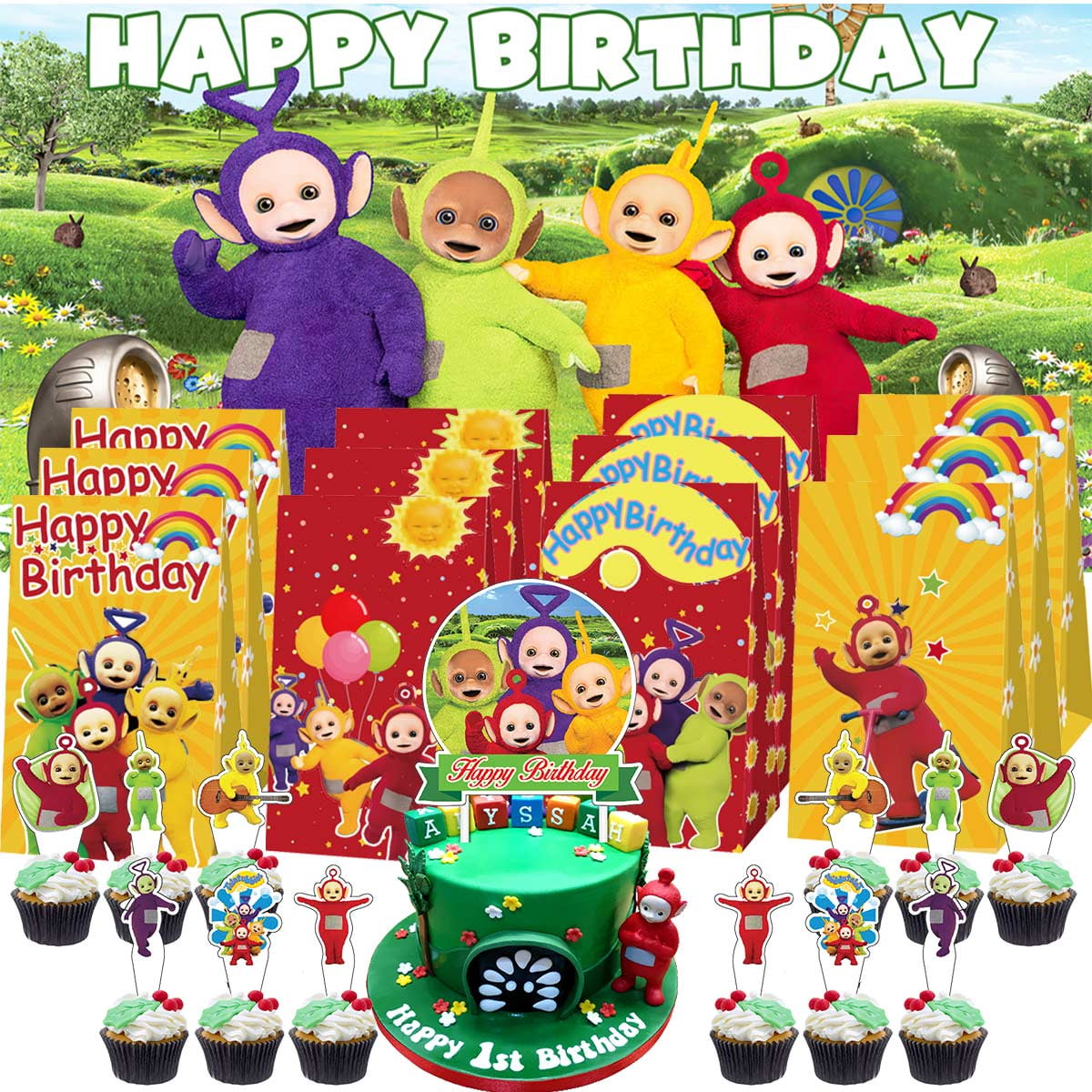 Teletubbies Treat Bags Candy Decorations Party Favor Supplies Birthday ...