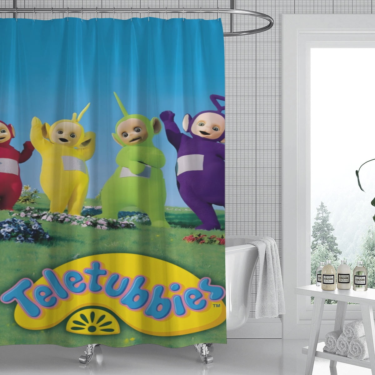 Teletubbies shower curtain comes with an iconic design, waterproof ...
