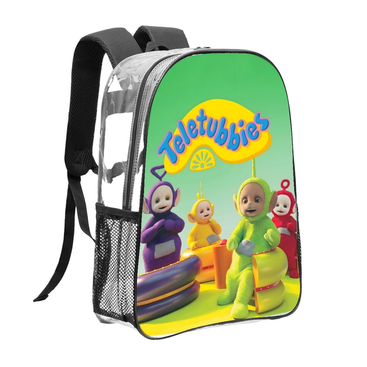 Teletubbies-theme Clear Backpack Heavy Duty Transparent Bag See Through Bookbag for Work, Sport ...
