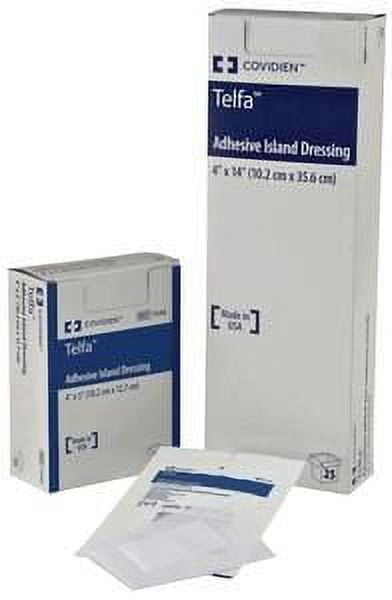 Telfa Sterile Adhesive Island Dressing for Wounds, 4'' x 5'', Box of 25 ...