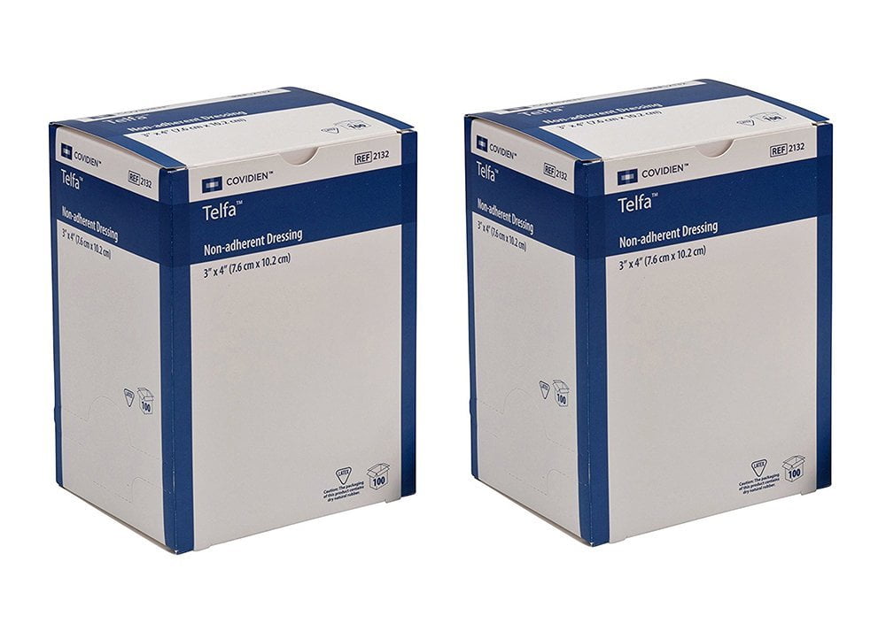 Kendall Telfa Ouchless Non-Adherent Pad 3'' x 4'', Post Wound Non-Stick ...