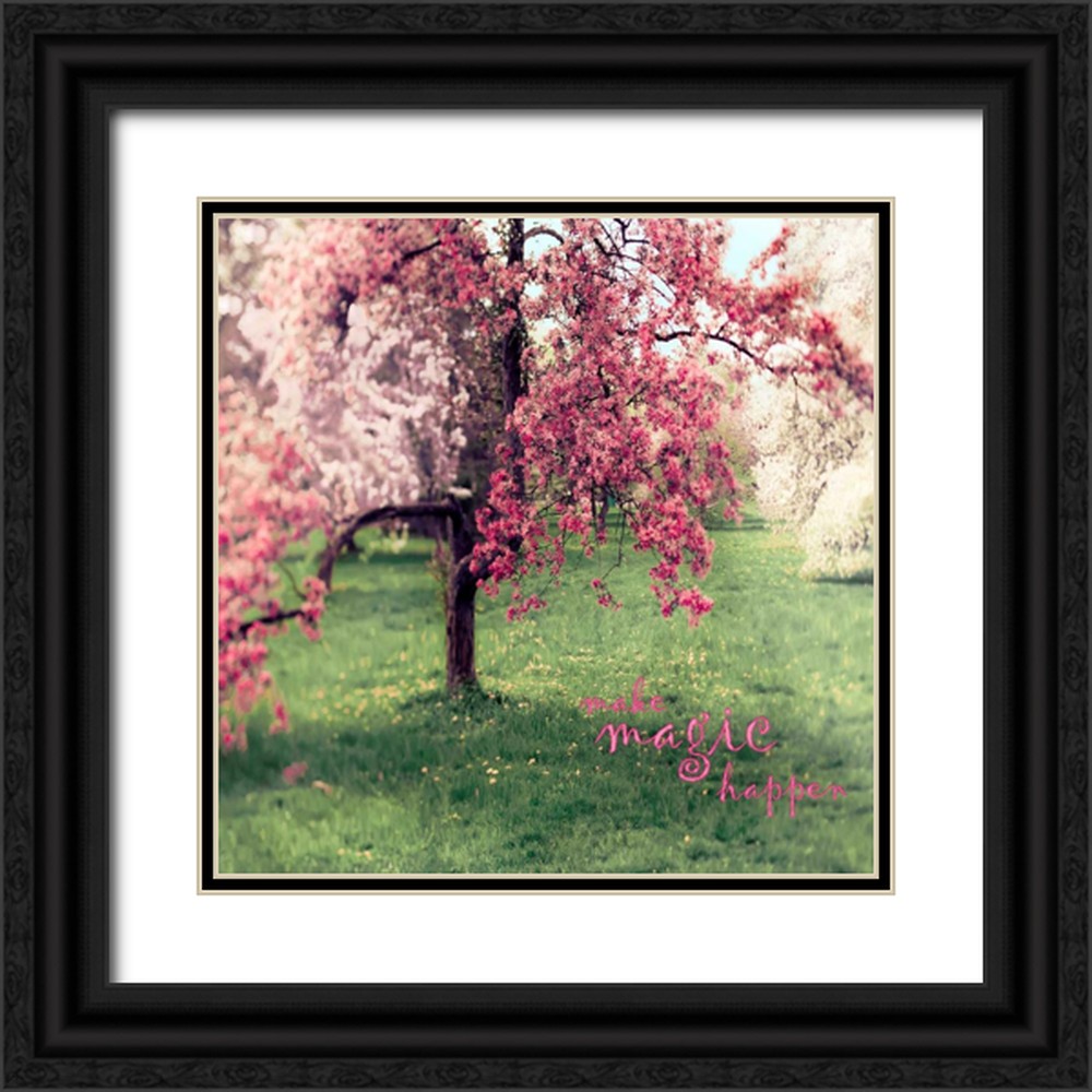 Telik, Tracey 15x15 Black Ornate Wood Framed with Double Matting Museum ...