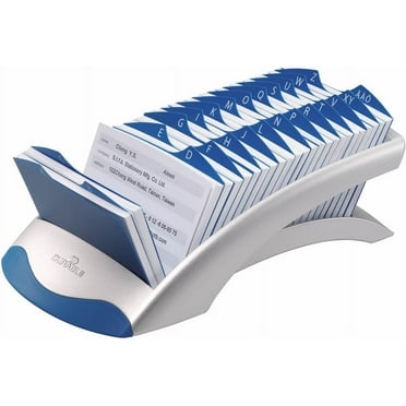 TELINDEX Desk Address Card File, Holds 500 Cards, Graphite/Black ...
